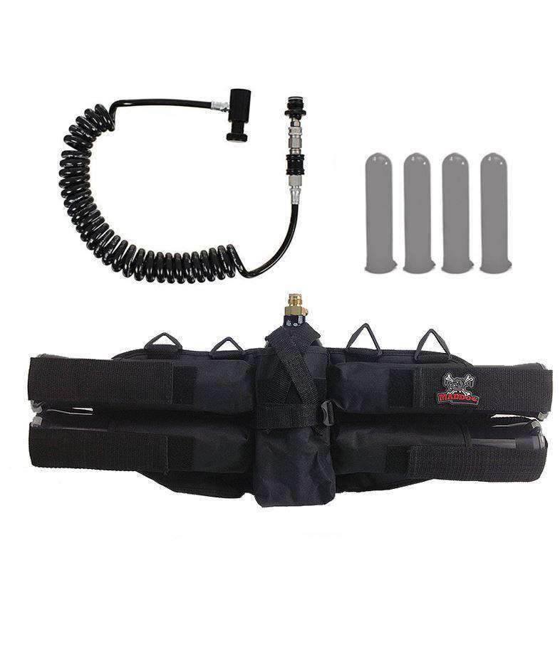 Maddog Sports 4+1 Paintball Harness w/ Pods & Remote Coil w/ Slidecheck ...