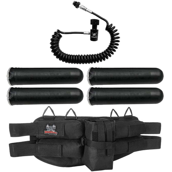 Maddog 4+1 Vertical Paintball Harness w/ Paintball Pods & Remote Coil ...